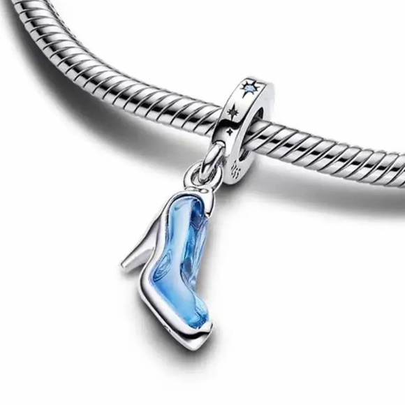 Jewelry | Nwot Disney Cinderellas Glass Slipper Dangle Charm Sterling ...